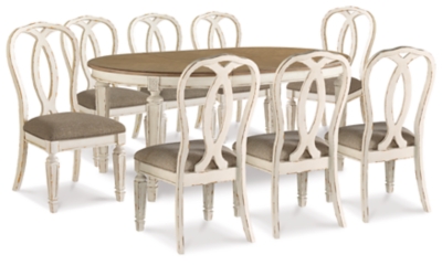 Click here for Realyn Dining Table and 8 Chairs  Chipped White prices