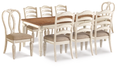Click here for Realyn Dining Table and 8 Chairs  Chipped White prices