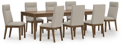 Click here for Roanhowe Dining Table and 8 Chairs  Brown prices