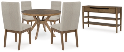 Roanhowe Dining Table and 4 Next-Gen Nuvella™ Performance Fabric Chairs ...