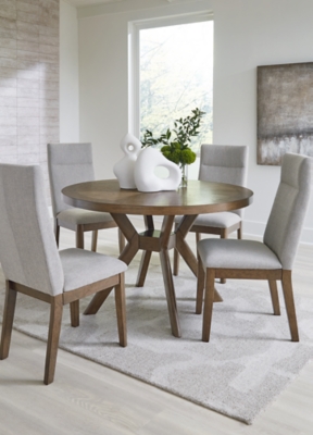 Roanhowe Dining Table and 4 Performance Fabric Chairs