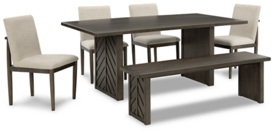 Arkenton Dining Table and 4 Chairs and Bench | Ashley