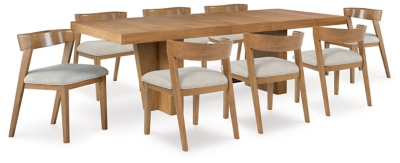 Click here for Kristiland Dining Table and 8 Chairs  Light Brown prices
