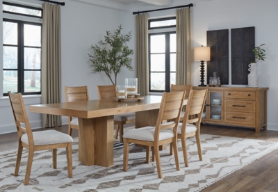 Click here for Kristiland Dining Table and 6 Chairs  Light Brown prices