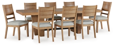 Click here for Kristiland Dining Table and 8 Chairs  Light Brown prices