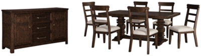 Hillcott Dining Table and 6 Chairs with Storage Set | Ashley Furniture ...
