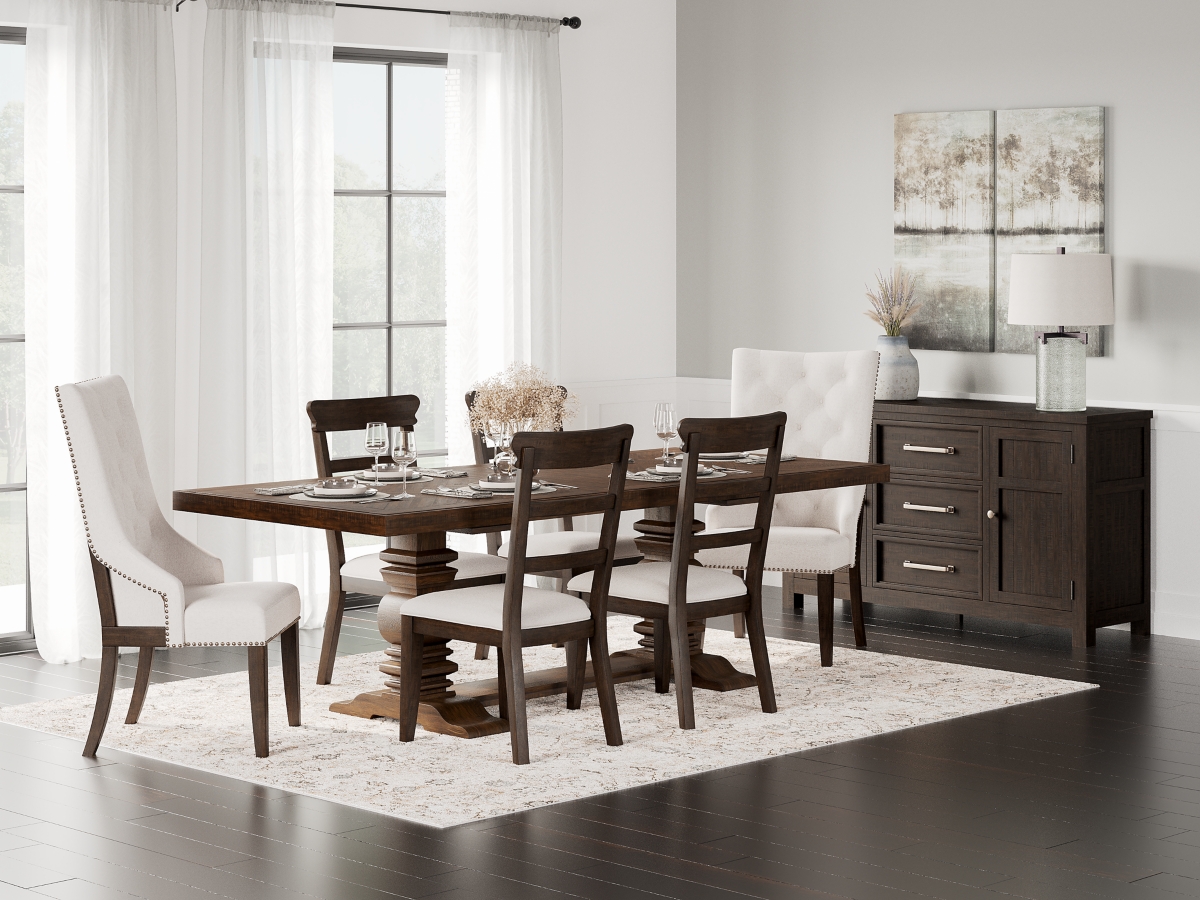 Hillcott Dining Table and 6 Chairs with Storage Ashley