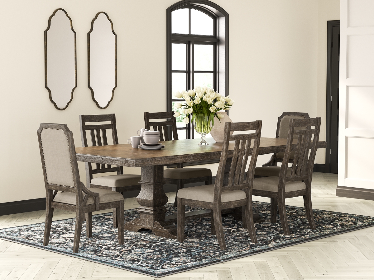 Wyndahl rustic brown extendable dining table store