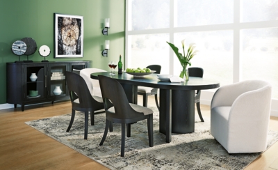 Click here for Rowanbeck Dining Table and 6 Chairs  Black prices