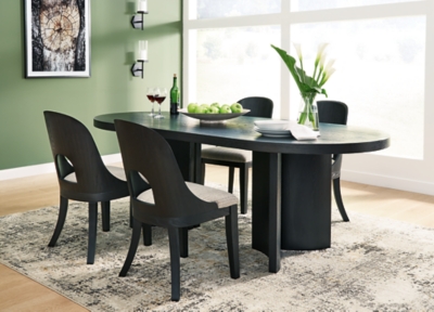 Click here for Rowanbeck Dining Table and 4 Chairs  Black prices