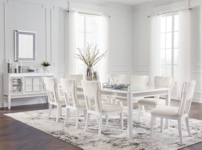 Click here for Chalanna Dining Table and 8 Chairs  White prices