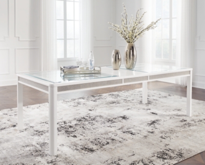 Click here for Chalanna 78-96 Extendable Dining Table  White  Gla... prices