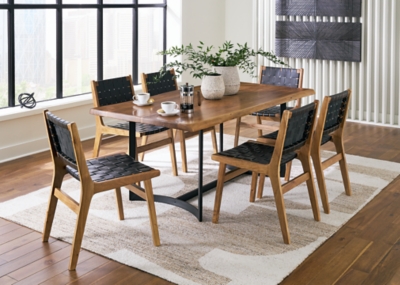 Click here for Fortmaine Dining Table and 6 Chairs  Brown/Black prices