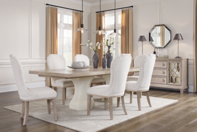 Click here for Jorlaina Dining Table and 6 Chairs  Light Grayish... prices