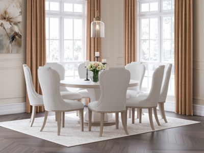 Click here for Jorlaina Dining Table and 8 Chairs  Light Grayish... prices