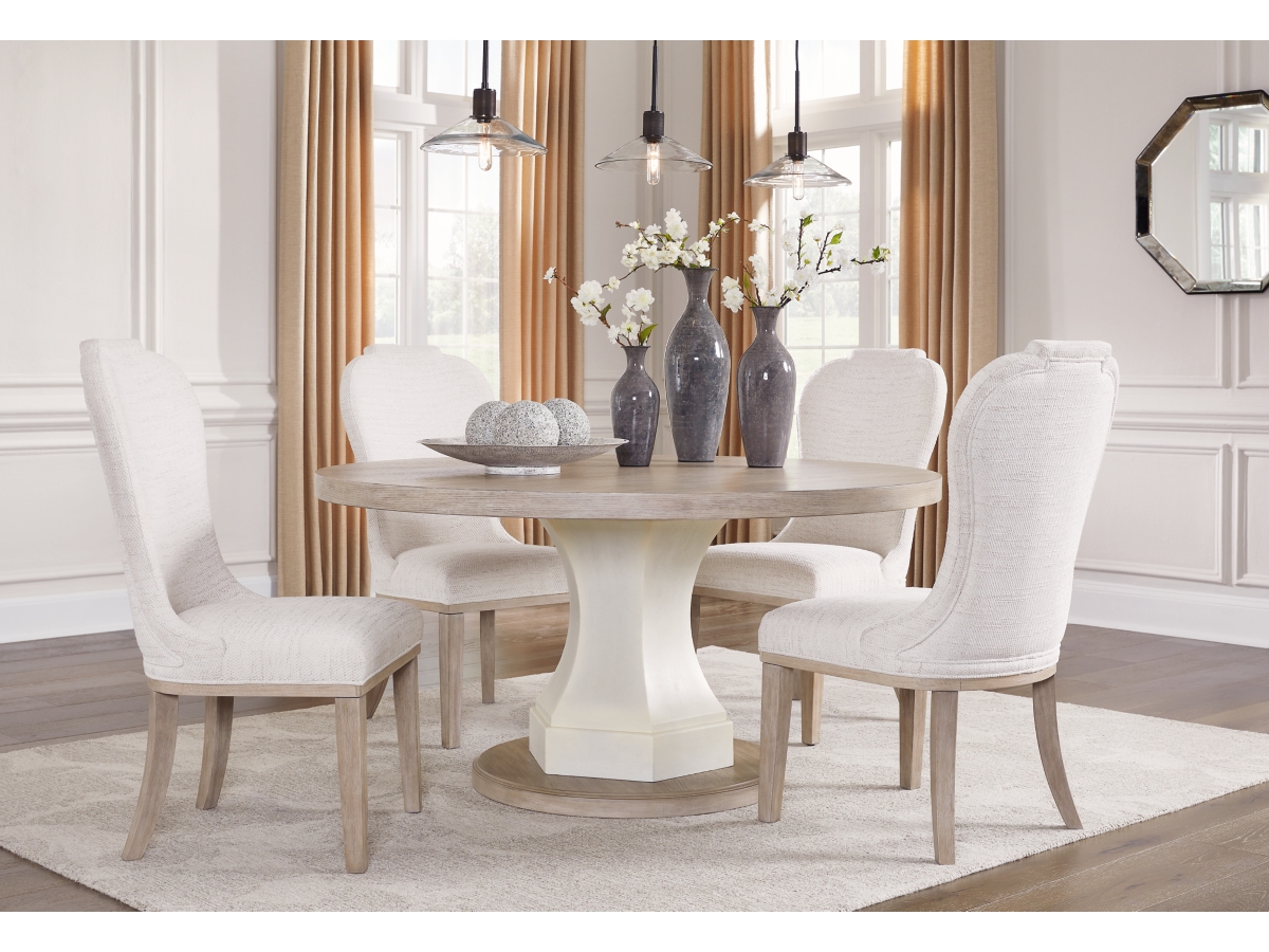 White round table with 4 chairs store