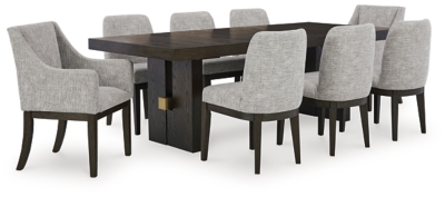 Click here for Burkhaus Dining Table and 8 Chairs  Dark Brown prices