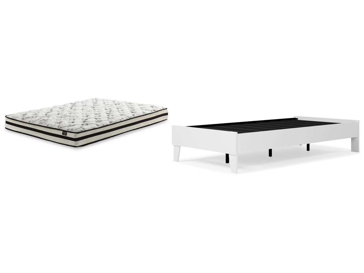 Piperton Twin Platform Bed with Chime 8 Inch Firm Innerspring Mattress