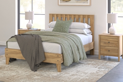 Click here for Bermacy Full Platform Panel Bed  Light Brown prices