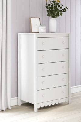 Click here for Hallityn 5 Drawer Chest of Drawers  White prices