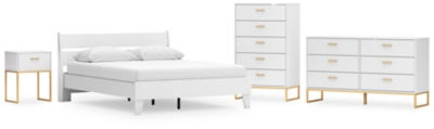 Click here for Socalle Queen Panel Platform Bed with Dresser  Che... prices