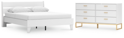 Click here for Socalle Queen Panel Platform Bed with Dresser  Two... prices