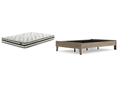Oliah Queen Platform Bed with Chime 8 Inch Firm Innerspring Mattress | Ashley