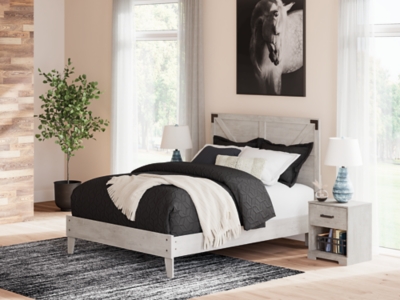 Click here for Shawburn Queen Crossbuck Panel Platform Bed  Gray prices