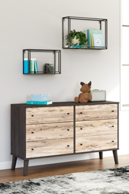 Click here for Piperton 6 Drawer 59 Dresser  Two-tone Brown/Charc... prices