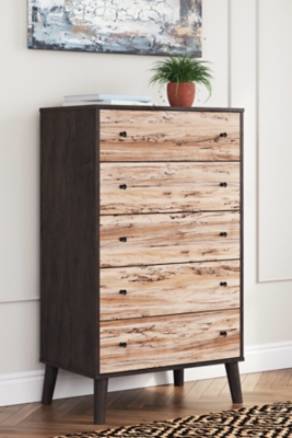 Click here for Piperton 5 Drawer Chest of Drawers  Two-tone Brown... prices