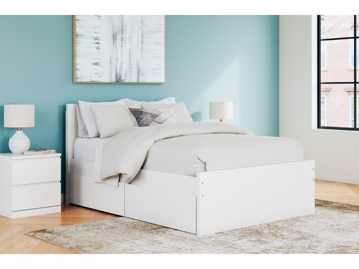 Onita Full Panel Platform Bed with 2 Side Storage Ashley