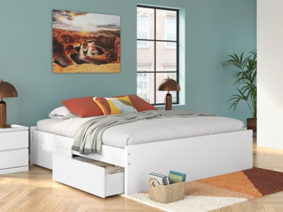 Click here for Onita King Platform Bed with 1 Side Storage  White prices