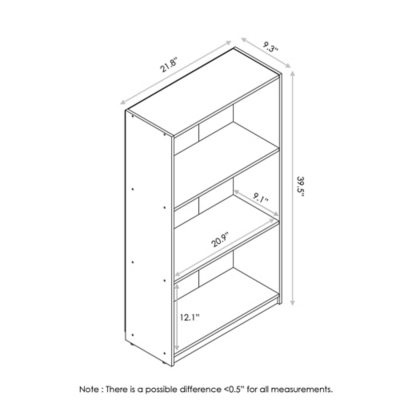 Basic 3-Tier Bookcase Storage Shelves | Ashley
