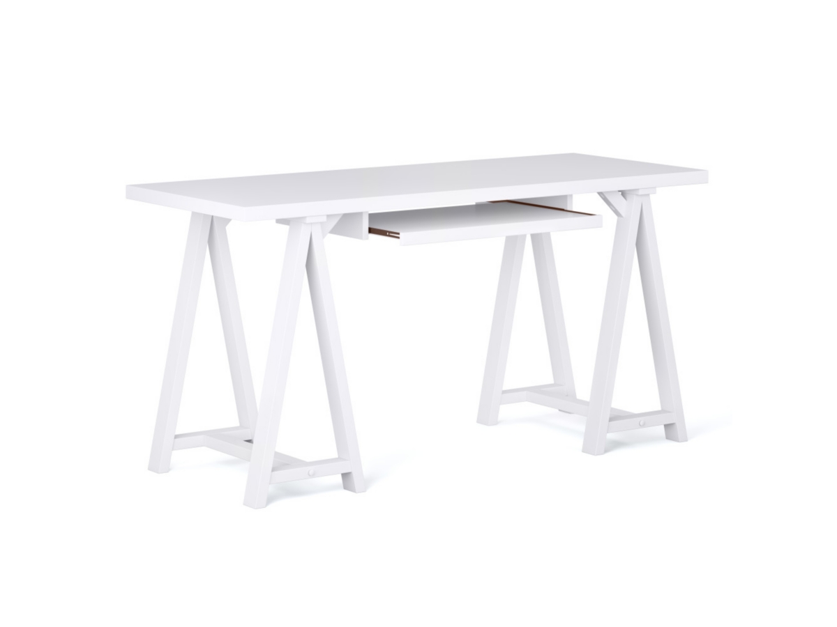 Sawhorse Solid Wood Modern Industrial 60 Writing Desk Ashley