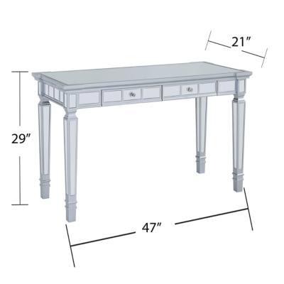 Wellax Glam Mirrored Writing Desk with Drawers | Ashley