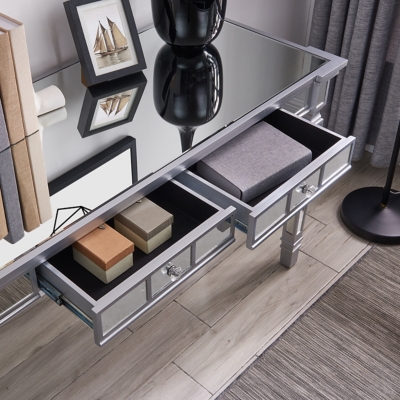 Wellax Glam Mirrored Writing Desk with Drawers | Ashley