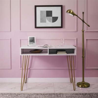 Rose gold computer desk store