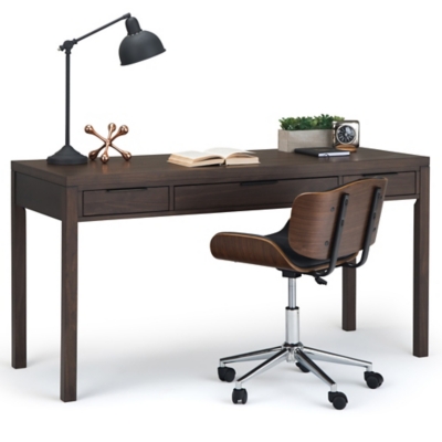 Hollander SOLID WOOD Contemporary 60 inch Wide Desk in Warm Walnut ...
