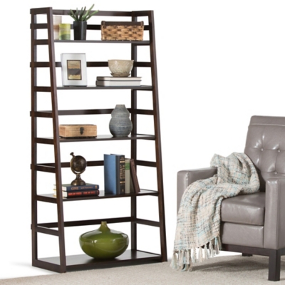 Click here for Simpli Home Acadian Ladder Shelf Bookcase  Brown prices
