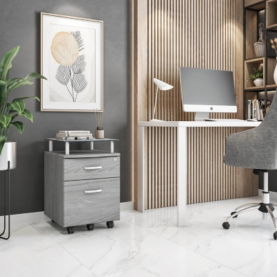 Click here for Techni Mobili Rolling File Cabinet with Glass Top... prices
