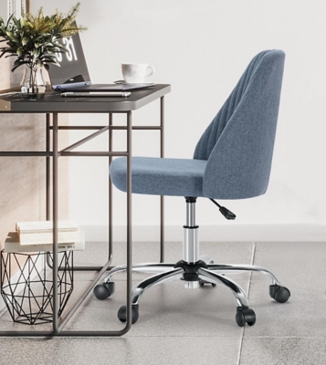 Click here for Dovelina Lexcy Armless Home Office Desk Chair  Blu... prices