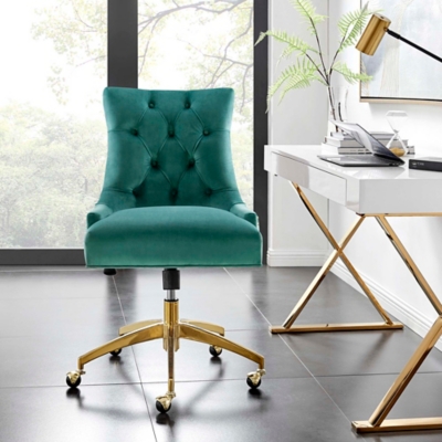 Click here for Modway Regent Home Office Desk Chair  Gold/Teal prices
