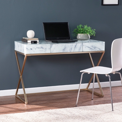 Click here for SEI Kamblemore 44 Home Office Desk  Marble/Gold prices
