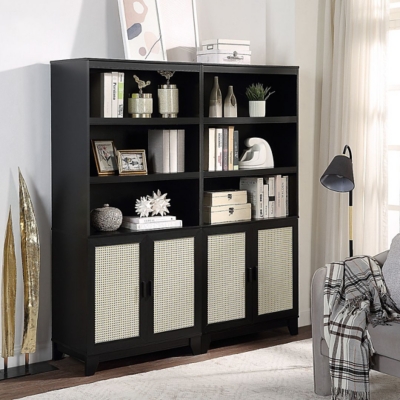 Click here for Sheridan Cane 71 Bookcase (Set of 2)  Black prices