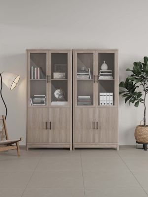 Click here for Manhattan Comfort Jodie 68 Bookcase With Tempered... prices