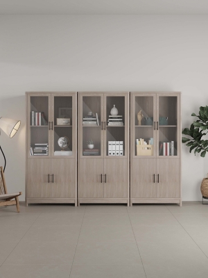 Click here for Manhattan Comfort Jodie 68 Bookcase With Tempered... prices