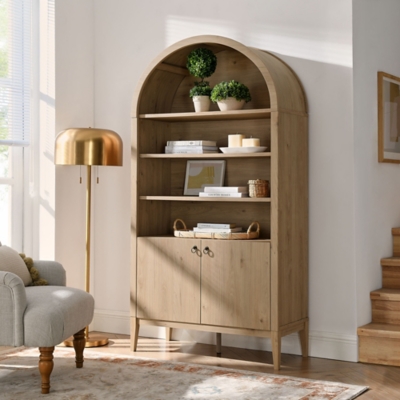 Click here for Modway Nolan 74 Storage Bookcase  Light Oak prices