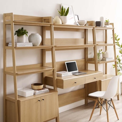 Click here for Modway Bixby 19 Home Office Desk and 2 Wide Booksh... prices