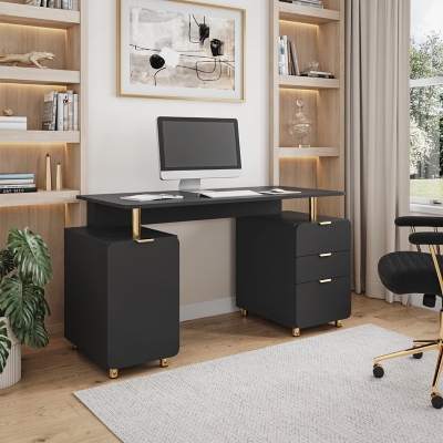 Click here for Techni Mobili 56 Home Office Desk  Black prices