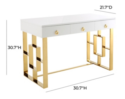 TOV Furniture Audrey White Lacquer Desk | Ashley